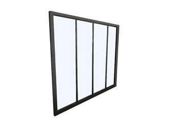 Vente-Unique Verri&eacute;re Atelier en Aluminium thermolaqu&eacute; - 120x130 cm - Noir - Bayview
