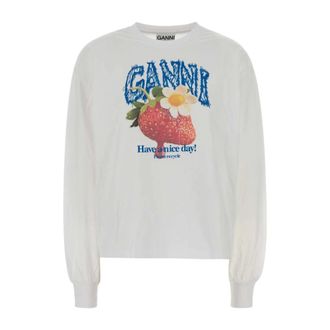 Ganni Oversize T-Shirt - - Tops - Damen - Wei&szlig; - L