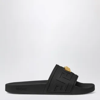 Versace Slides La Medusa en caoutchouc noir