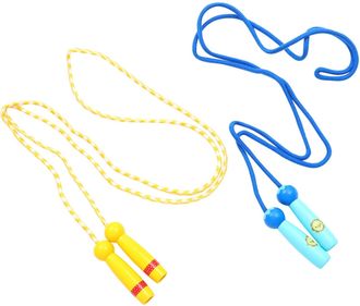 Pretyzoom 2 Stück Teiliges Holz Springseil mit Rutschfestem Griff Strapazierfähiges Fitness Seil für Cardio training Elastisch und Verschleißfest für Jungen und