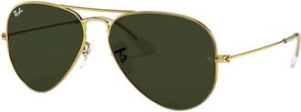 Ray-Ban Pilot Aviator Original avec kit dentretien, Or | G15 vert foncé, Large 58
