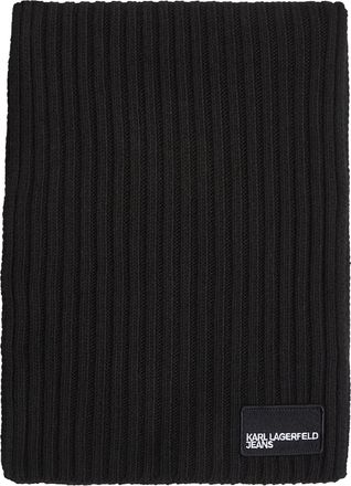 Karl Lagerfeld Karl Lagerfeld Jeans, Herren, Patch Logo Schal, Schwarz, One size