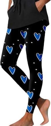 Generic Legging dentra&icirc;nement pour femme, taille haute, 4 directions, pantalon de course et de yoga, pantalon noir pour femme, bleu fonc&eacute;, 3XL