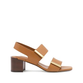 Tod's Cognac Braune Slingback Abs&auml;tze Offene Zehe - - Shoes - Damen - Braun - 38 EU