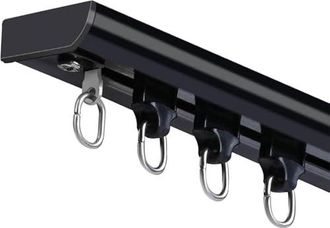 Generic Tringle &agrave; rideaux ultra fine pour plafond int&eacute;rieur mont&eacute; avec rouleaux lisses et embouts r&eacute;glables en longueur (A 1 140 cm) Id&eacute;al pour la d&eacute;coration 