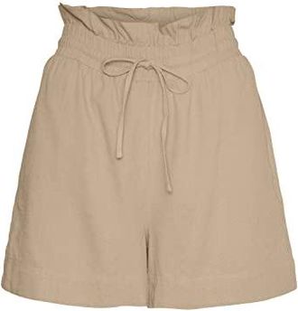 Vero Moda VMMYMILO HW Paperbag Shorts WVN GA, Crème Irlandaise, XS Femme