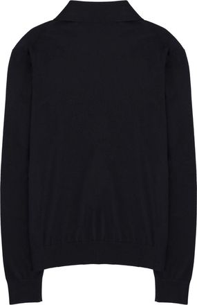 Saint Laurent Cotton-Silk Blend Polo Shirt - Blue