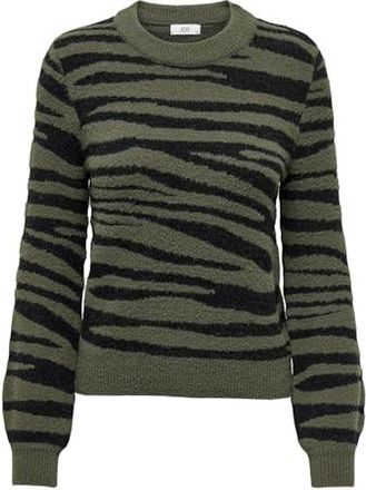 Jacqueline de Yong Femme Jdylorraine Animal L/S Pullover Knt Noos Pull Tricoté, Kalamata - Détails : Rayures Zébrées Noires, XS EU