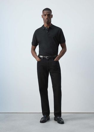 Mango Polo 100 % piqu&eacute; de coton noir - Homme - XXL - MANGO MAN