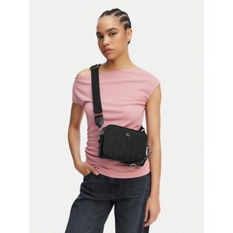 Calvin Klein Handtasche Calvin Klein Emblem Aop Jacquard Bucket LV04F3648G Schwarz