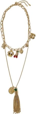 Twinset Femme, Accessoires, Jaune, Taille: ONE Size Flower Charm Brass Necklace