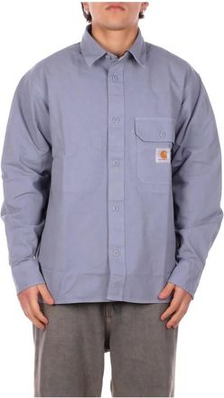 Carhartt Work in Progress Homme, Chemises, Bleu, Taille: M Camicia Logo Frontale