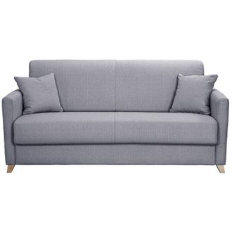 Miliboo Skandinavische Schlafcouch hellgrau mit Matratze 18 cm 3-Sitzer SKANDY