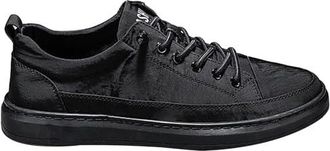 Generic Chaussures d&eacute;contract&eacute;es pour homme - Chaussures de marche pour homme - Chaussures basses en cuir - Chaussures d&eacute;contract&eacute;es en toile - Semelle plate 