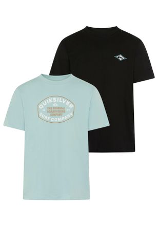 Quiksilver T-Shirt QUIKSILVER STAY IN RETRODREAM PACK, Herren, Gr. XXL, bunt (schwarz, blau), Obermaterial: 100% Baumwolle, Shirts T-Shirt, f&uuml;r Erwachsene, Kurza