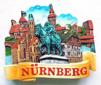 Generic N&uuml;rnberg Magnet Poly Glanzlack Souvenir Germany 6,5 cm Neu