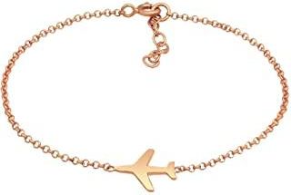 Elli Bracelet pour femme en forme davion de voyage en filigrane en argent sterling 925, 160, Argent sterling, Sans