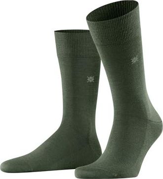 Burlington Leeds M So coton laine unies 1 paire, Chaussettes Homme, Vert Asparagus 7045, 40-46