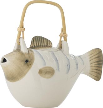 Bloomingville Creative Collection Wrenna Teekanne, Grau, Steingut, L24xH13,5xB13 cm, 800 ml