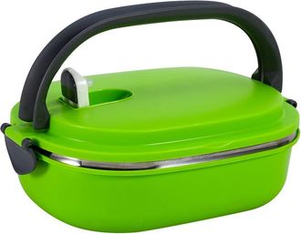 Zyyini Tragbare Lunchbox aus Edelstahl mit Isolierung, stapelbar mit Griff, Gr&uuml;n, 1 Fach