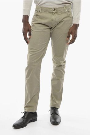 Corneliani ID Stretchy Cotton 5-pocket Pants with Embroidered Logo size 40