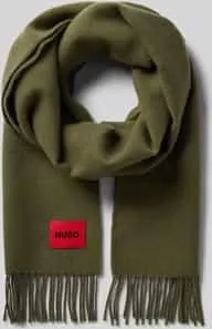 HUGO BOSS Schal mit Logo-Patch aus reiner Wolle Modell Juster