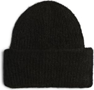 Pieces PCBERA Wool Hood Noos Bonnet, Noir, Taille Unique Femme