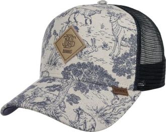 Djinns Deer Pattern Trucker Cap Basecap Baseballcap Curved Brim Truckercap Meshcap (One Size - Beige-Blau)