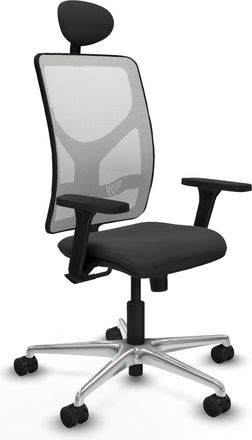 Piqueras y Crespo Schreibtischstuhl mit Armlehnen, h&ouml;henverstellbare Lendenwirbelst&uuml;tze und festes Kopfteil, ausgestattet mit 3 Positionen und Schneidschaum. Wei&szlig;/Dunke