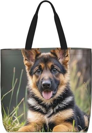 Generic Chiot Berger Allemand Sac Fourre-Tout Imperm&eacute;able Tote Bag L&eacute;ger Sac Cabas Pour Quotidienne Voyage Travail