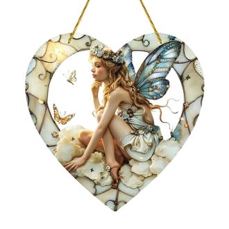 Generic Feen-Sonnenf&auml;nger f&uuml;r Fenster, Acryl-Wanddekoration | Herzf&ouml;rmiges Buntglas-Ornament, Zauberhafte Fensterdekoration f&uuml;r Wohnzimmer, Schlafzimmer - Fee