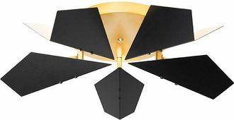 QAZQA Design-Deckenleuchte Schwarz mit Gold 5-flammig - Sinem
