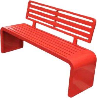 Generic 2/3/4-Sitzer Gartenbank, Bank Wetterfest Aus Verzinkter Lattenrostdesign Mit Rückenlehne Stahl Sitzbank Klassisch Für Garten, Balkon, Terrasse(Color:R