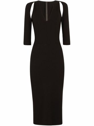 Dolce & Gabbana robe mi-longue à découpes - Noir