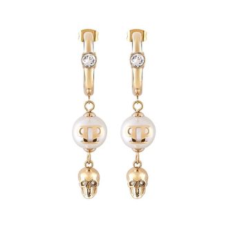 Philipp Plein Femme, Accessoires, Jaune, Taille: ONE Size Boucles doreilles cr&eacute;oles avec pendentif