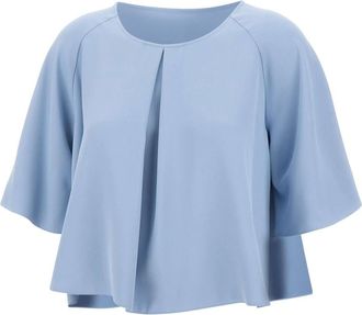Kaos Kaos, Femme, Blouses et Chemises, Bleu, Taille: 42 FR Blouse &Eacute;vas&eacute;e Courte