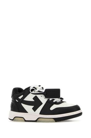 Off-white Mens Two-Tone Leather Out Of Office Sneakers White-Black White/black