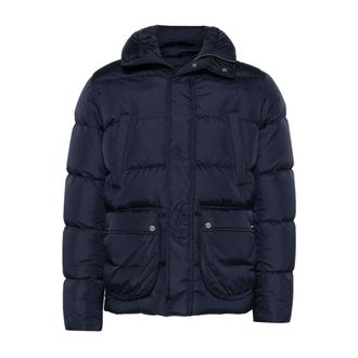 Herno Blaue Daunenjacke mit Kapuze - - Jackets - Herren - Blau - 2XL