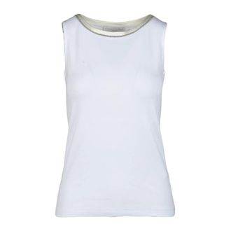 Fabiana Filippi Elegantes Baumwoll-Elasthan Top - - Tops - Damen - Wei&szlig; - L