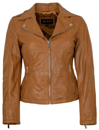 Jilani Lederjacke Smilla Jilani - Damen Lederjacke Lammnappa cognac