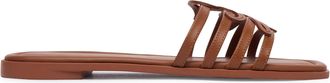 Tommy Hilfiger Pantoletten Tommy Hilfiger Th Script Flat Mule Lth FW0FW09368 Braun