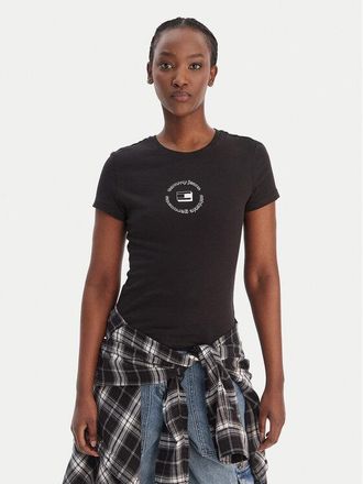Tommy Jeans T-Shirt DW0DW22273 Schwarz Slim Fit