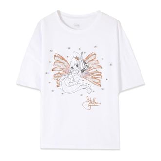 Oltre Femme, Tops, Blanc, Taille: 42 FR T-shirt Winx avec imprim&eacute; et sequins