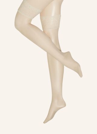 Falke Halterlose Str&uuml;mpfe Seidenglatt beige