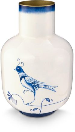 Pip Studio Vase Metall Pip & The Blue Bird Blau 30cm