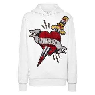 Philipp Plein Hooded Sweatshirt Love - - Sweatshirts & Hoodies - Herren - Wei&szlig; - 3XL