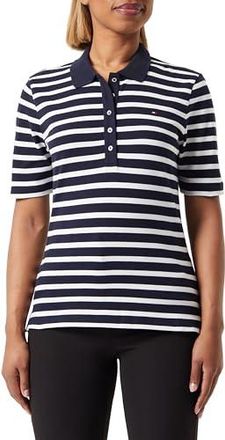 Tommy Hilfiger 1985 REG Pique Stripe Polo SS WW0WW39531 Manches Courtes, Bleu (Breton Desert Sky/Ecru), XS Femme