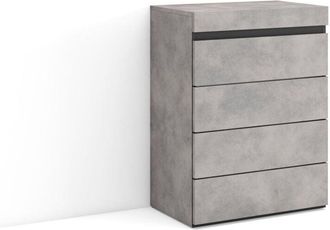 Skraut Home Commode, Buffet, Armoire, Meuble de Rangement, 57x75x35 cm, Chambre à coucher, pièce, Armoire à Tiroirs, Style moderne, Blanc et noir - Skraut Home