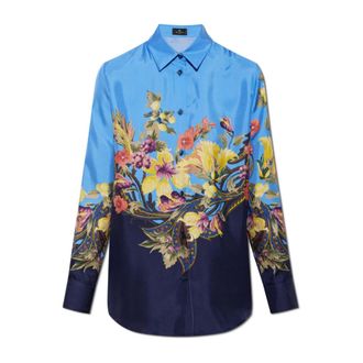 Etro Femme, Blouses et Chemises, Multicolore, Taille: 36 FR Chemise en twill de soie &agrave; motif cachemire floral