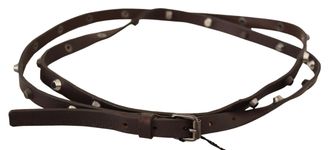 Costume National Womens Brown Leather Silver Tone Buckle Belt